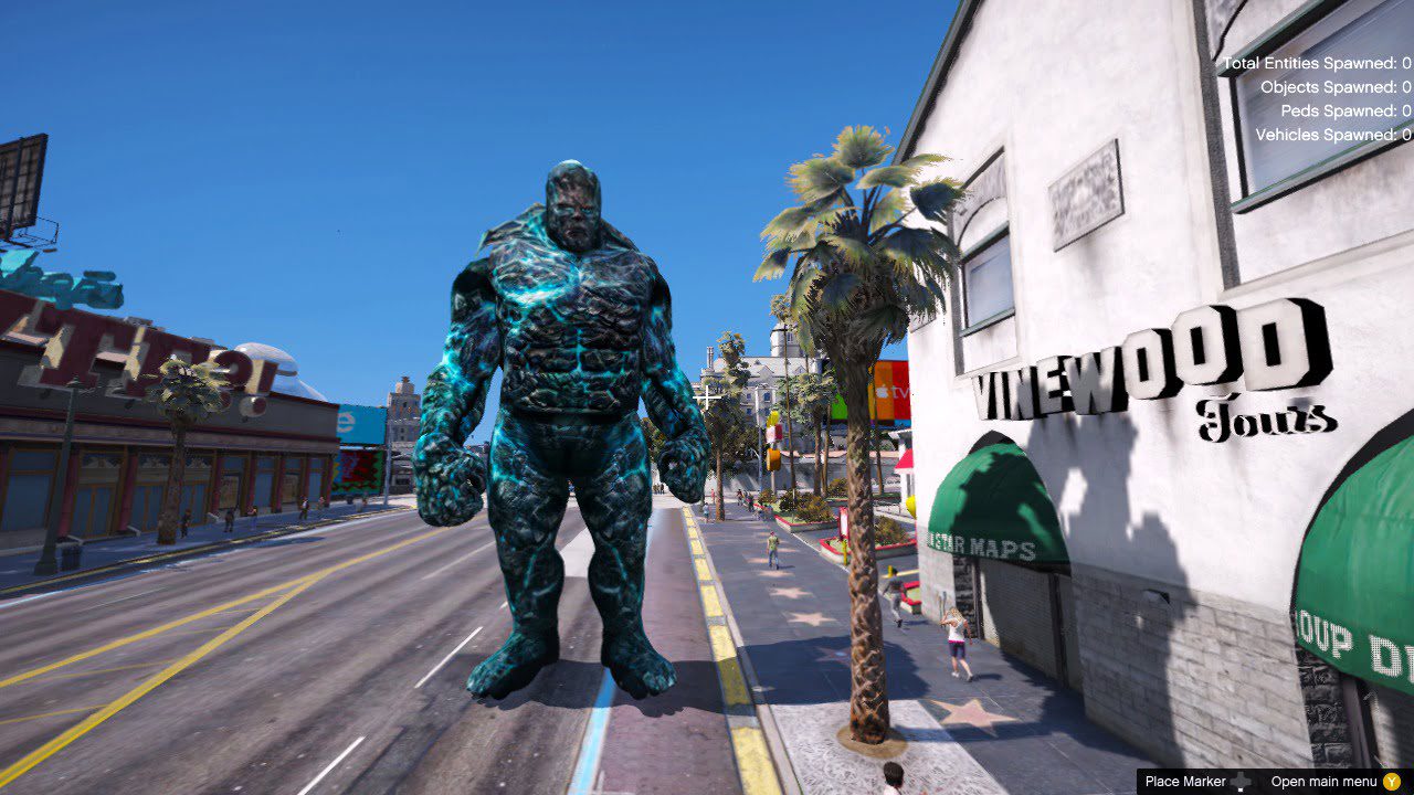 Download GTA 5 Mods 5 Titan Lava God BIG Size AddOnPed