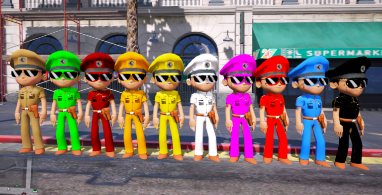 Download GTA 5 Mods Colourful BiG Singham 10 Ped Combo Pack