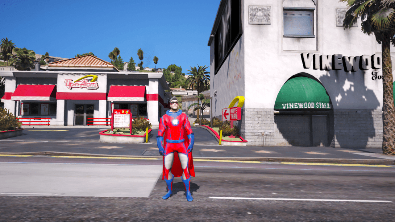 Download GTA 5 Mods Superhero in Ropehero Addon Ped