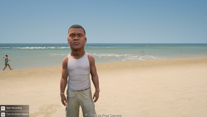 Download GTA 5 Mods Franklin Big Head Addon Ped (V1)