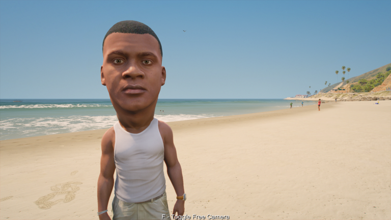 Download GTA 5 Mods Franklin Big Head Addon Ped (V2)