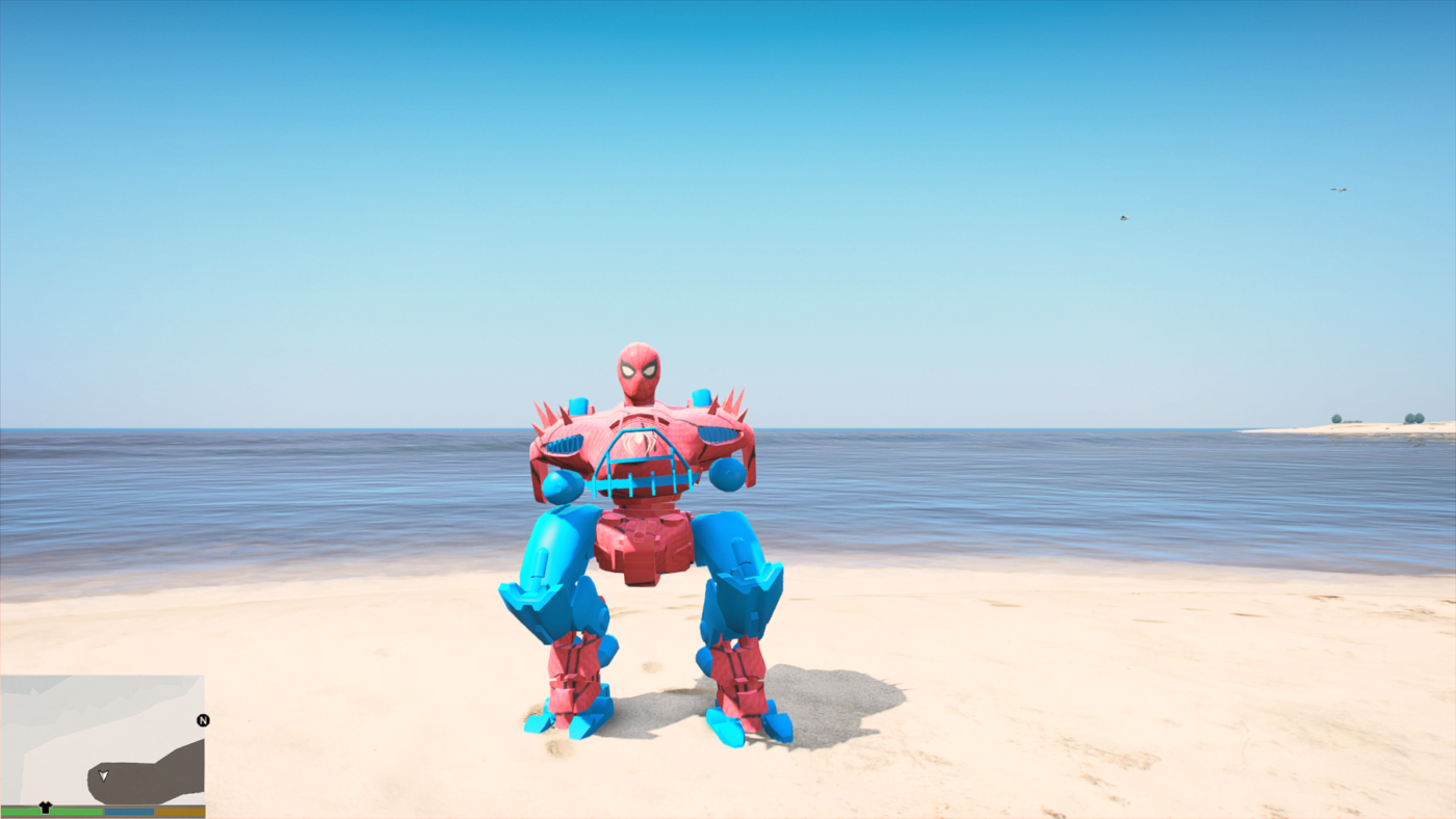 Download GTA 5 Mods Spiderman Robot Addon Ped (Lv1)