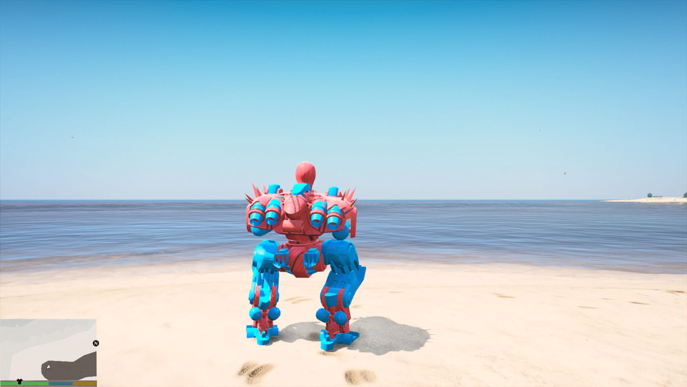 Download GTA 5 Mods Spiderman Robot Addon Ped (Lv1)