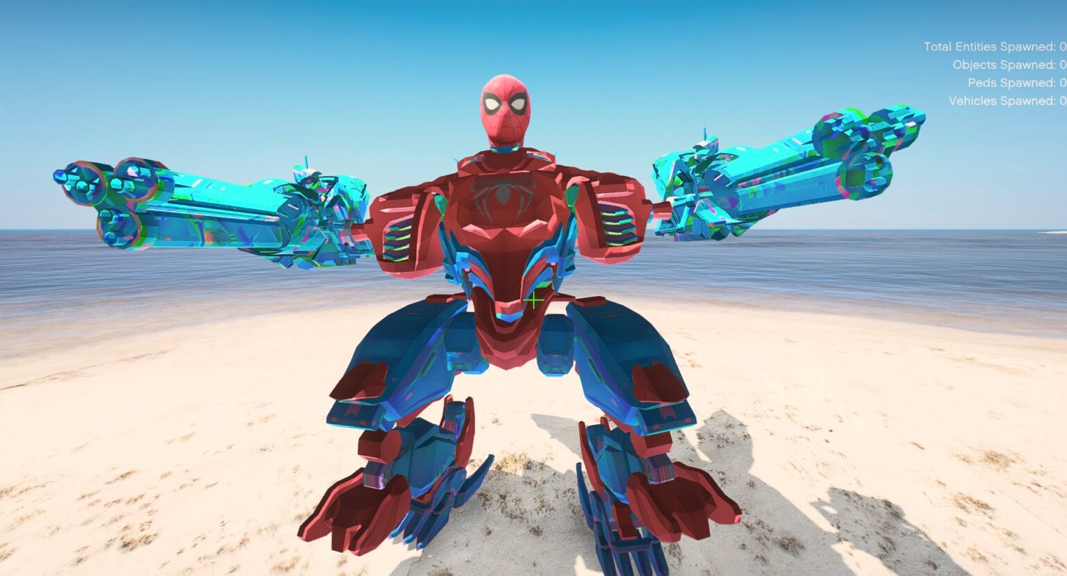 Download GTA 5 Mods Spiderman Robot Addon Ped (Lv3)