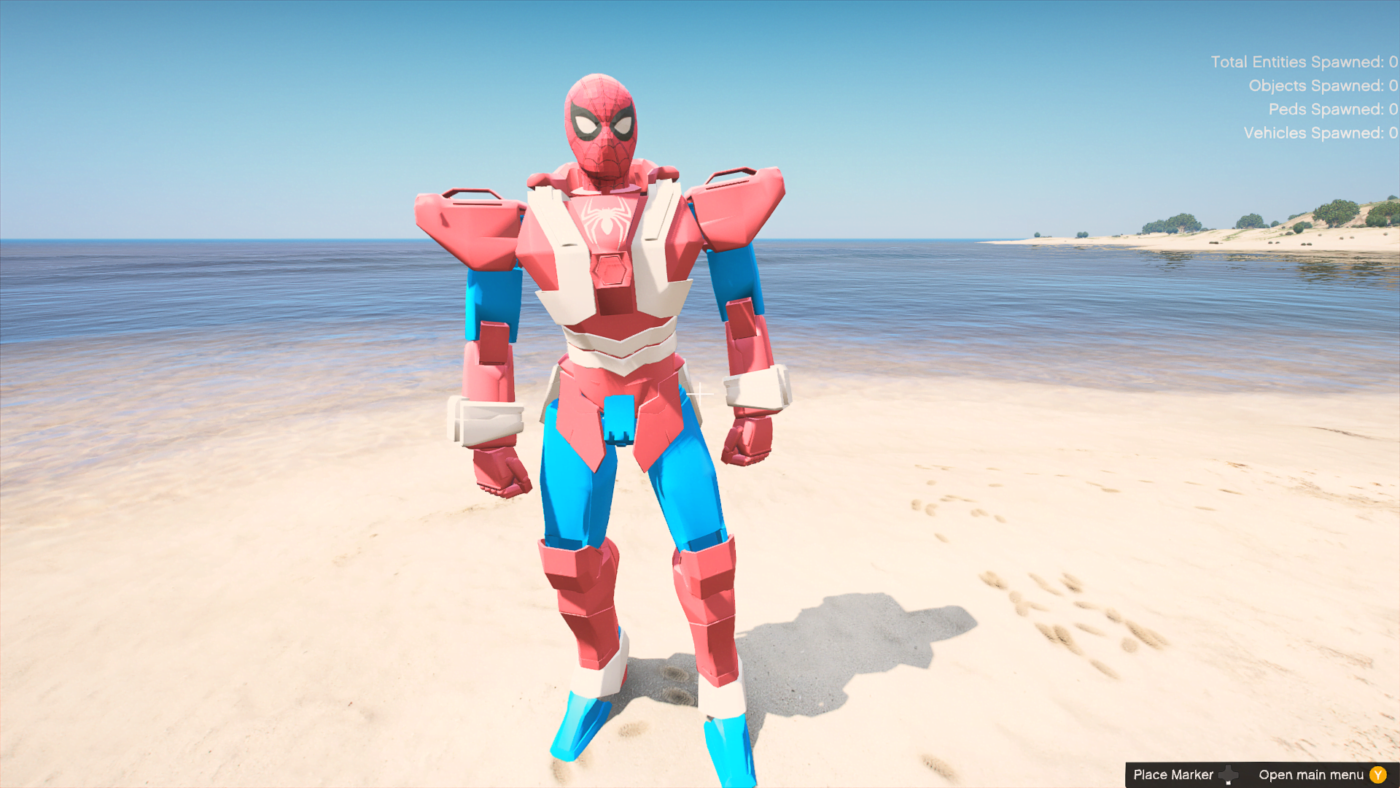 Download GTA 5 Mods Spiderman Robot Addon Ped (Lv4)