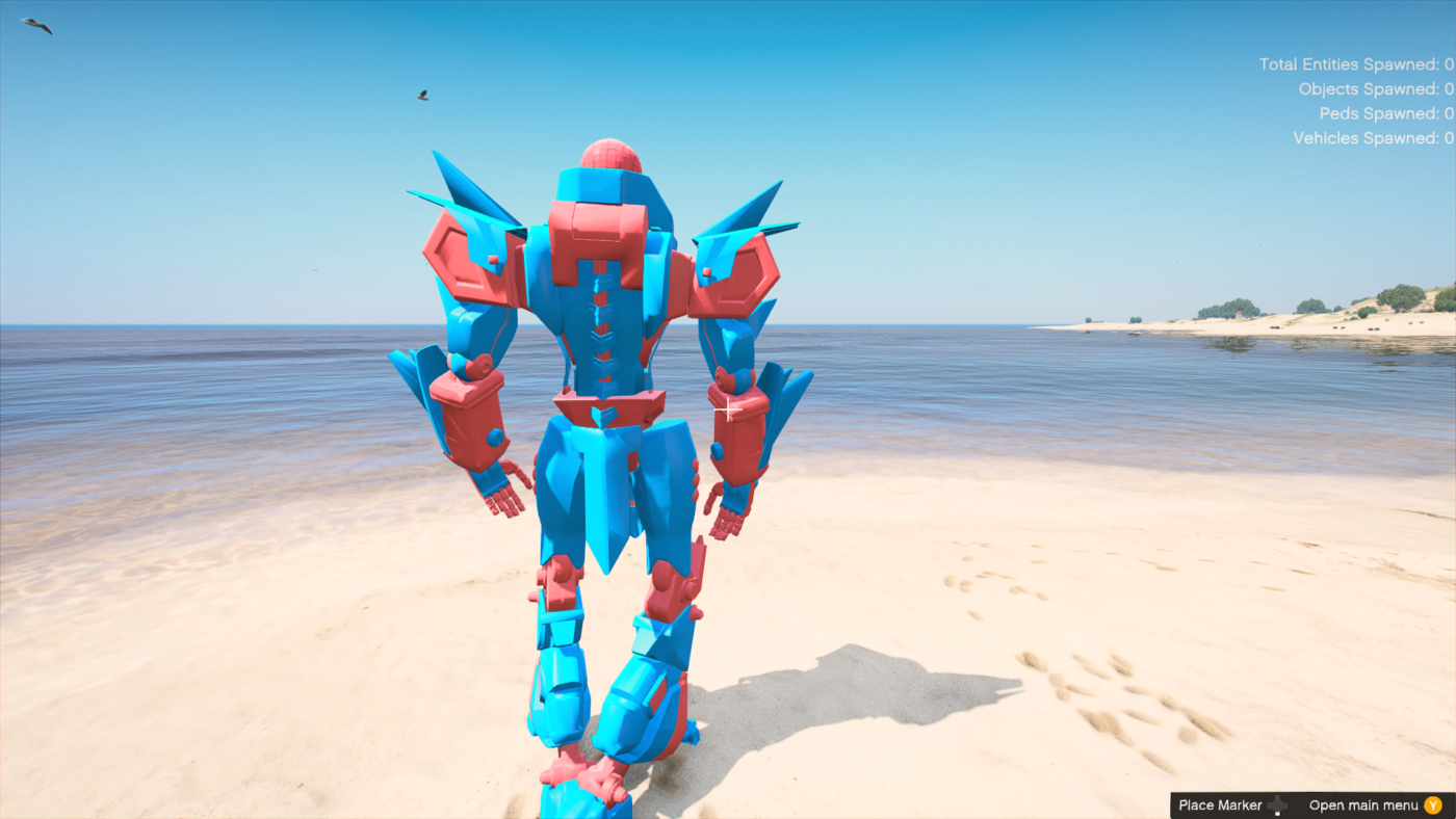 Download GTA 5 Mods Spiderman Robot Addon Ped (Lv5)