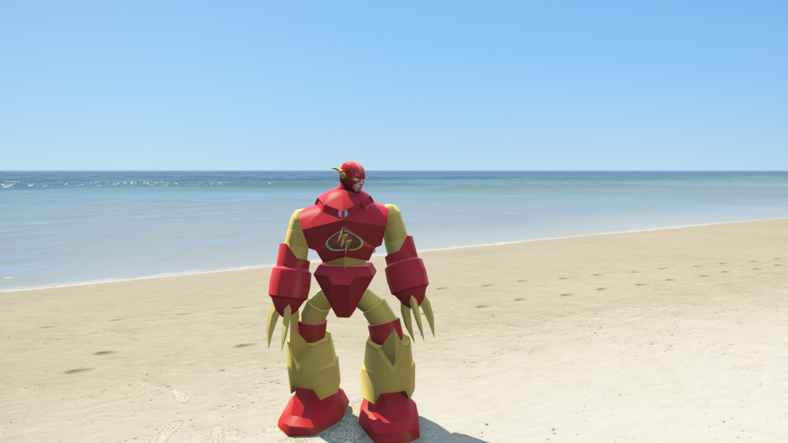 Download GTA 5 Mods Robot Flash Addon Ped