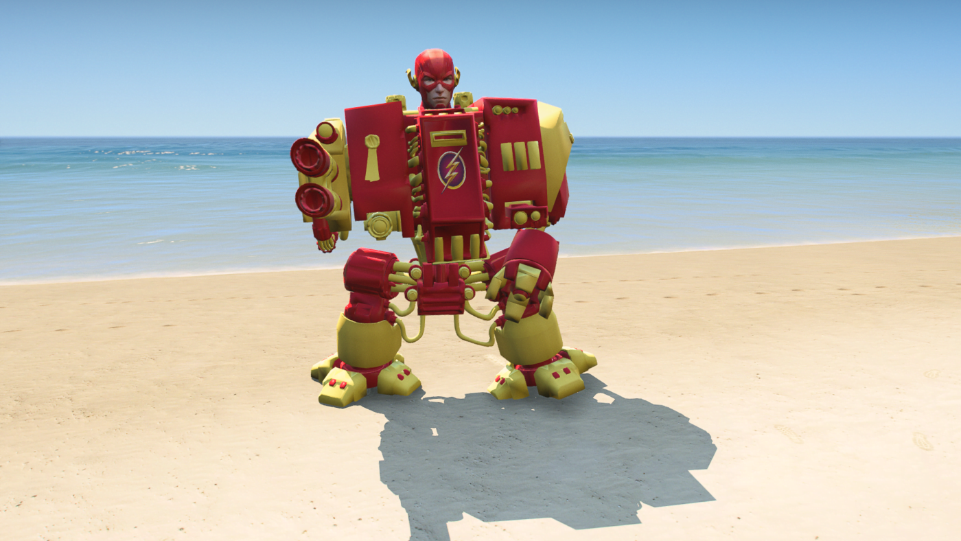 Download GTA 5 Mods Robot Flash Addon Ped