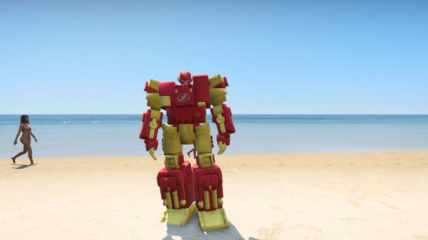 Download GTA 5 Mods Robot Flash Addon Ped