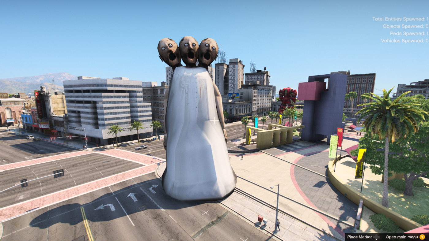 Download GTA 5 Mods Giant 3 Head Granny Addon Ped
