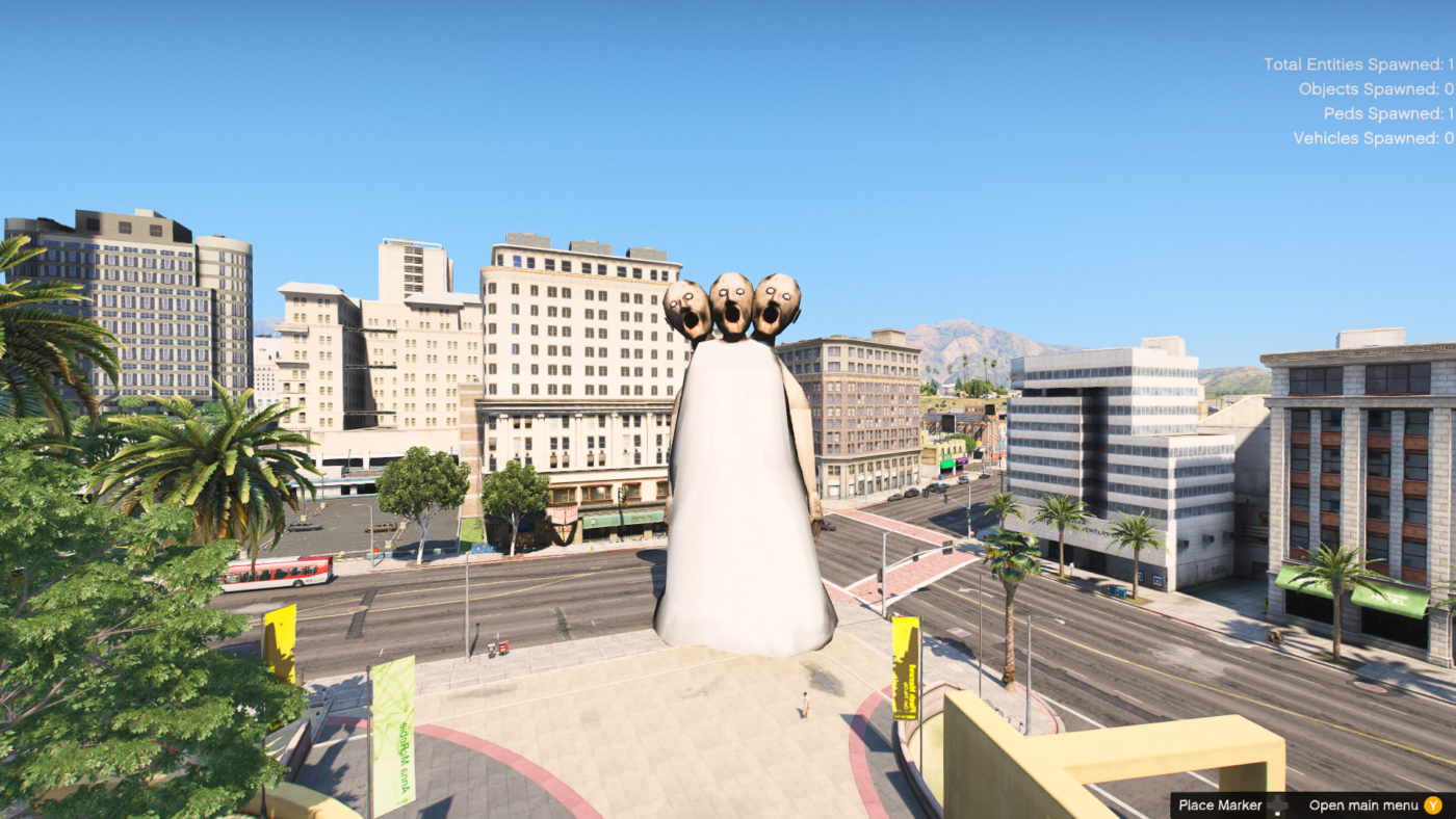Download GTA 5 Mods Giant 3 Head Granny Addon Ped