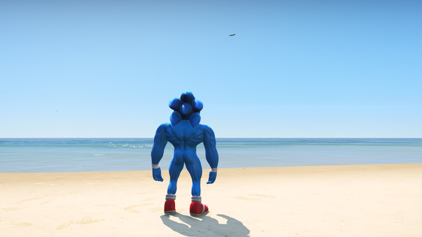 Download GTA 5 Mods Muscular Sonic Addon Ped