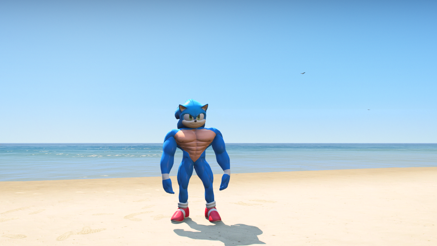 Download GTA 5 Mods Muscular Sonic Addon Ped