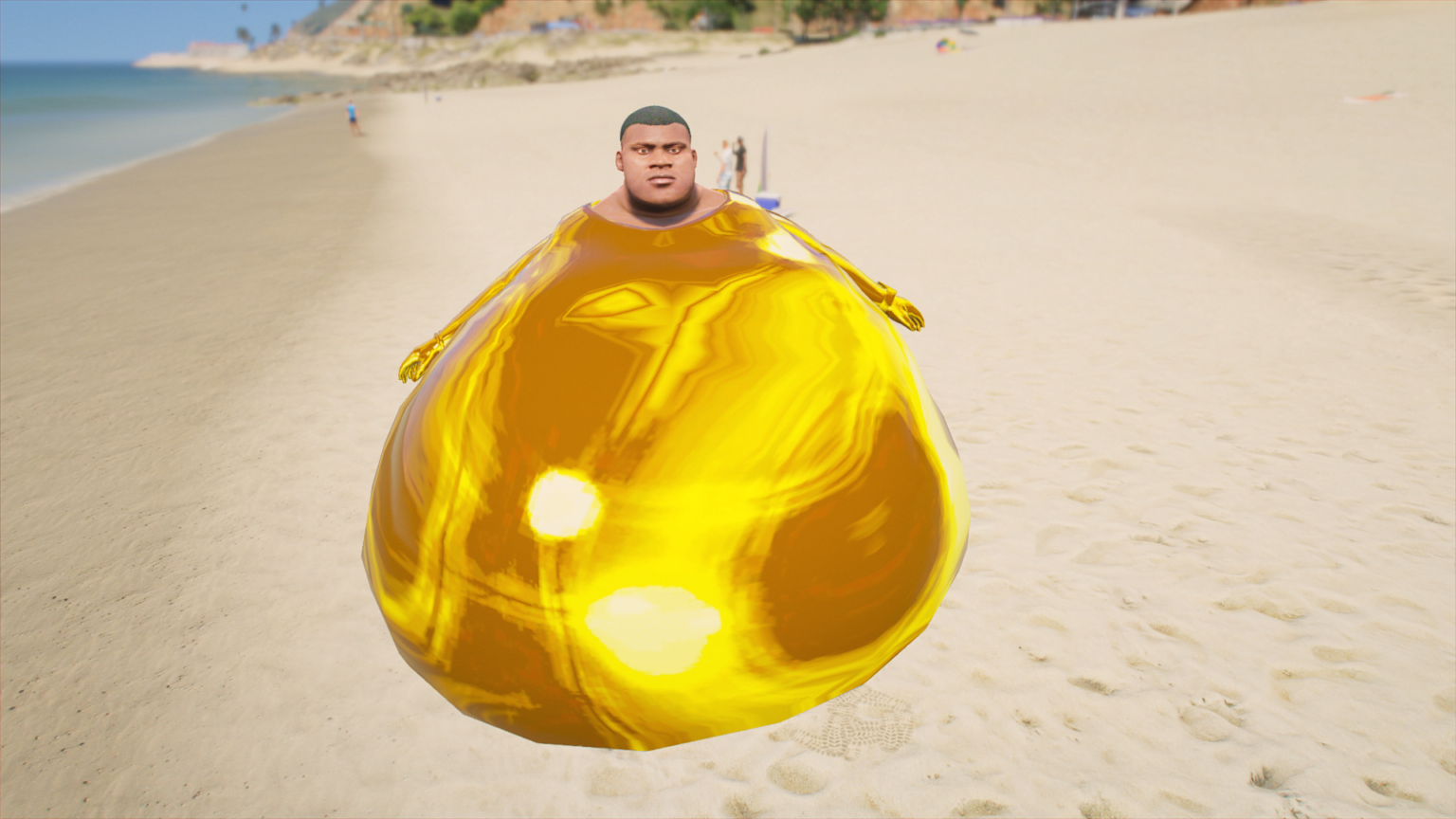 Download GTA 5 Mods Gold Fattest Franklin Addon Ped