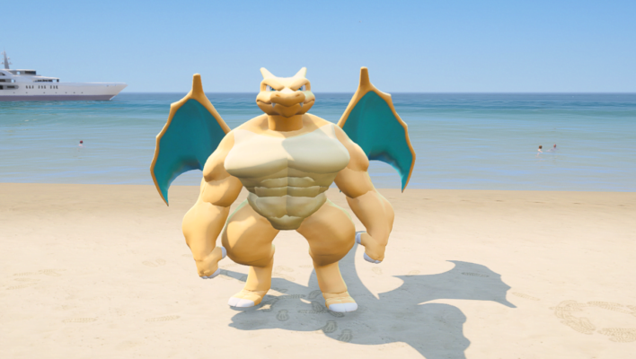Download GTA 5 Mods Charizard 6 Addon Ped