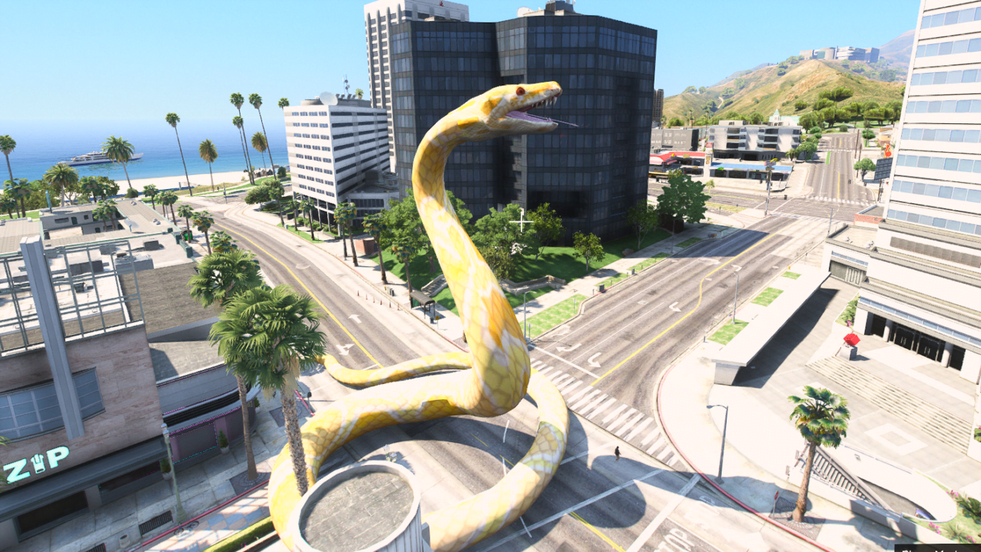 Download GTA 5 Mods Giant Python Snake Addon Ped